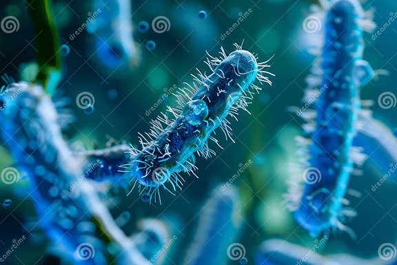 Microscopic View of Bacteria Cells Multiplying and Spreading Stock ...