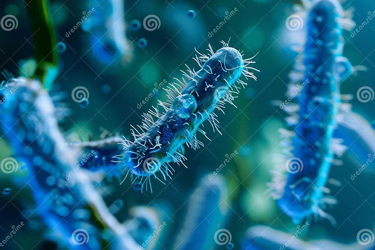 Microscopic View of Bacteria Cells Multiplying and Spreading Stock ...