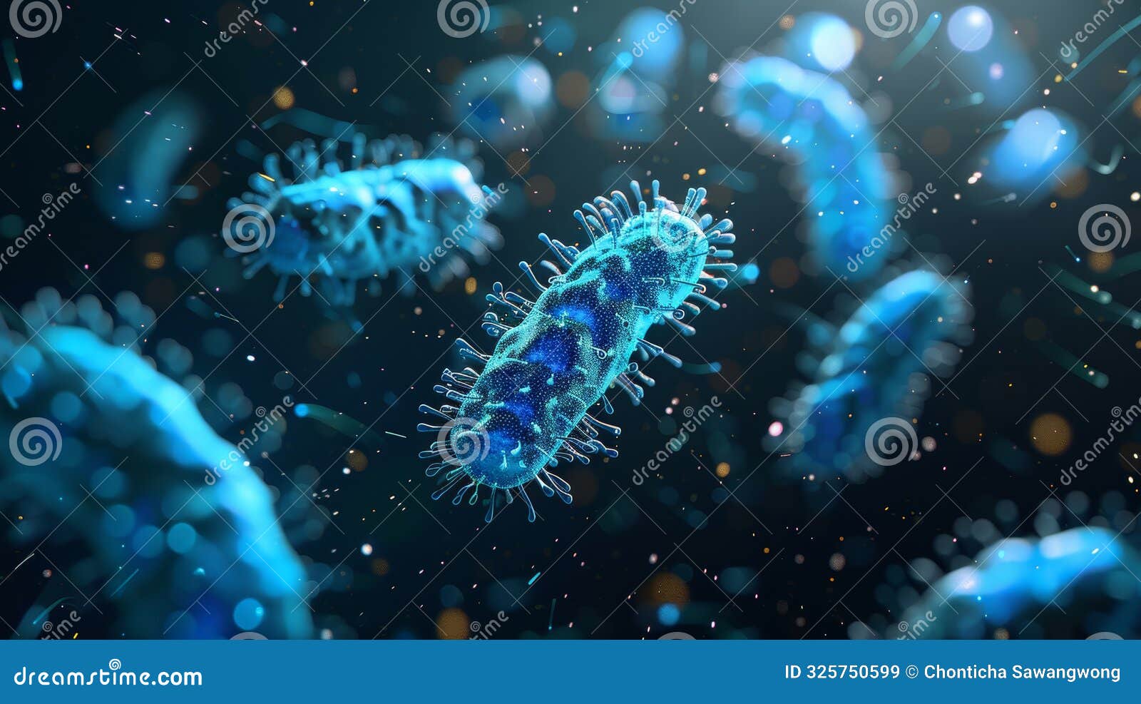 Red Bacteria Or Single Cell Microorganisms Stock Illustration ...