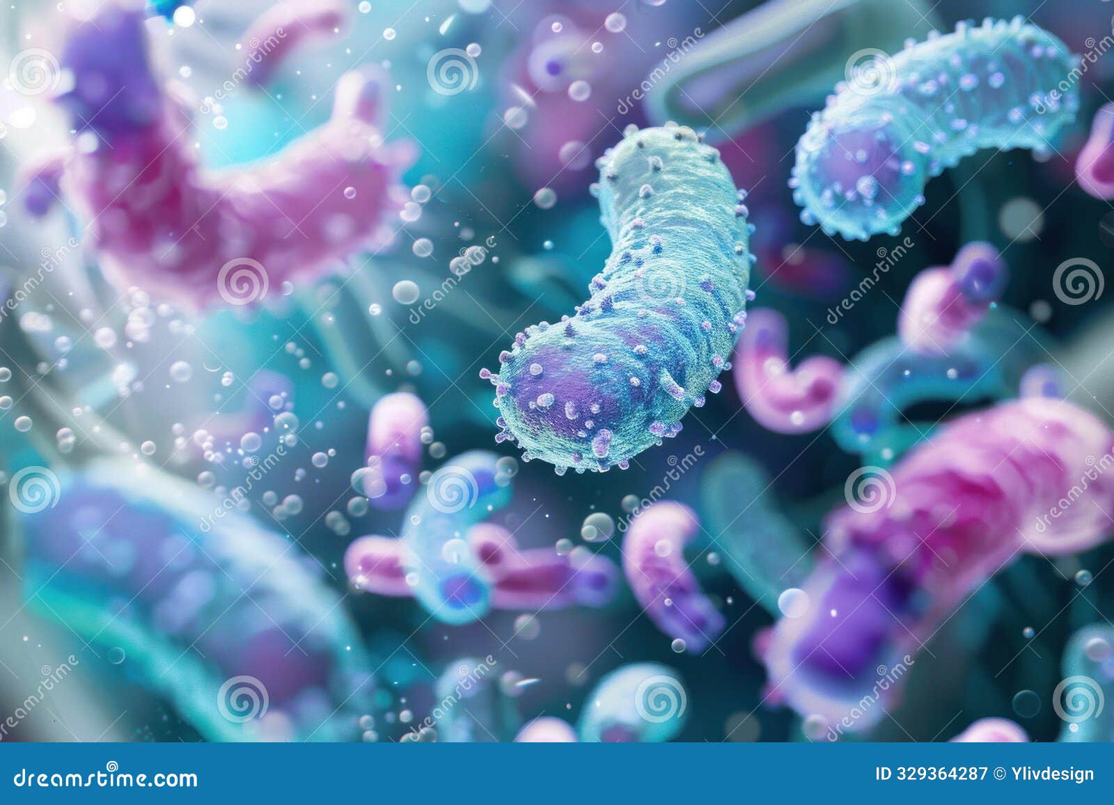 Microscopic Of Floating Bacteria, Virus And Germs For Medical La ...