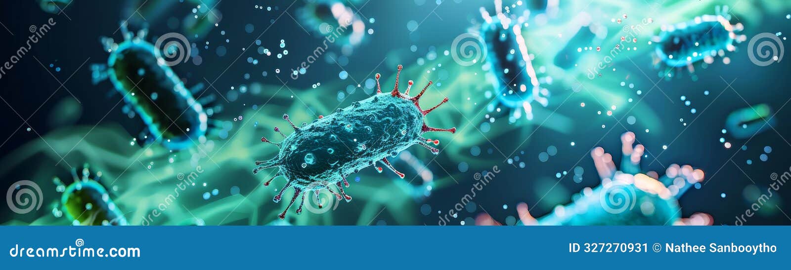 Microscopic View of Bacteria in Motion Stock Illustration ...