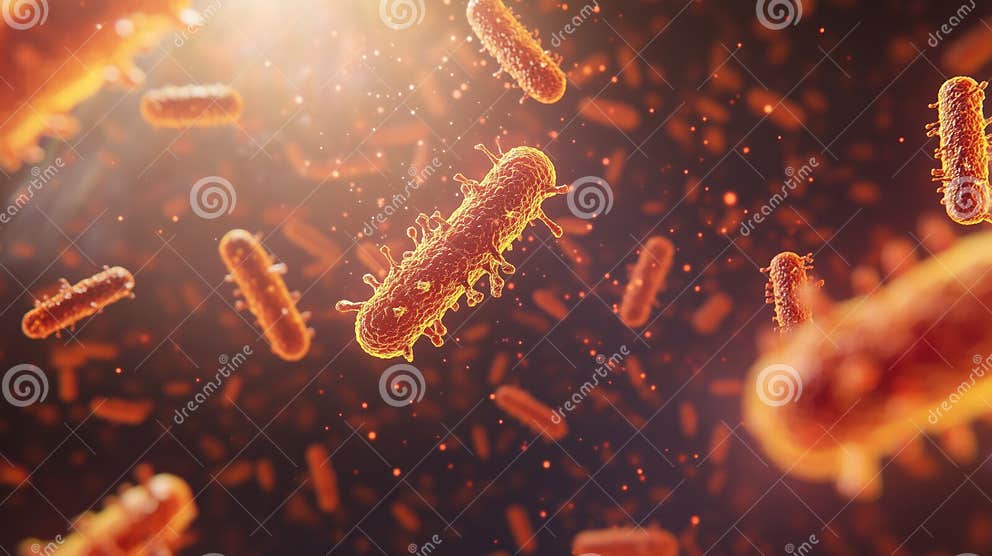 Microscopic View of Bacteria Multiplying in a Dark Environment Stock Image - Image of medical ...