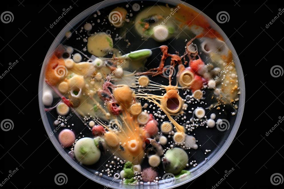 Microscopic View of Bacteria on Unwashed Dish Stock Photo - Image of ...