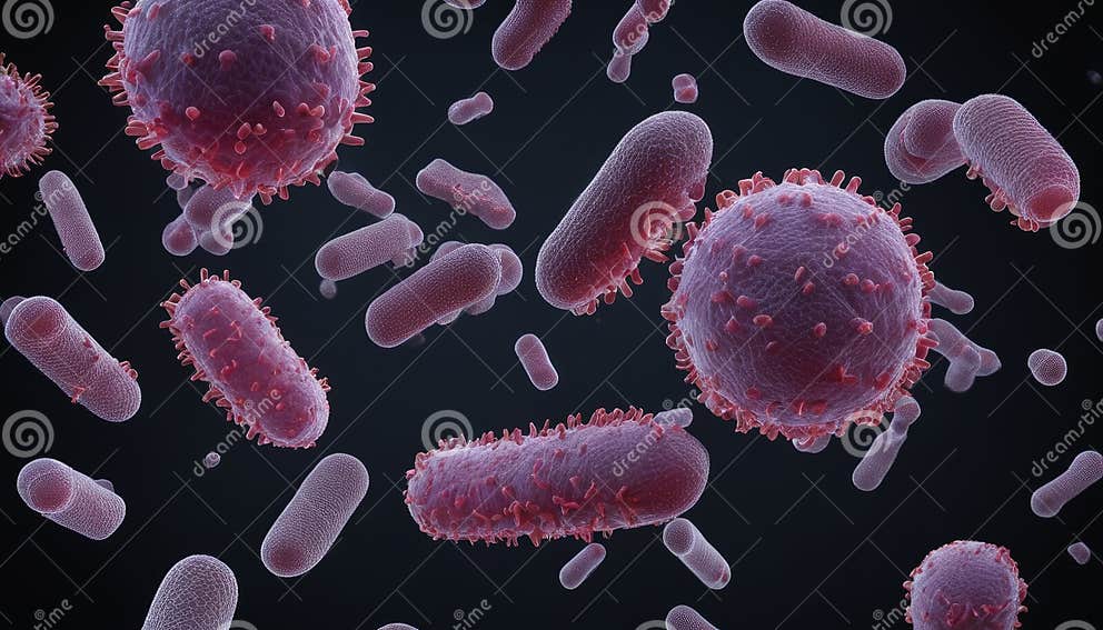 Microscopic View of Bacteria, Viruses, and Parasites in Motion Stock ...