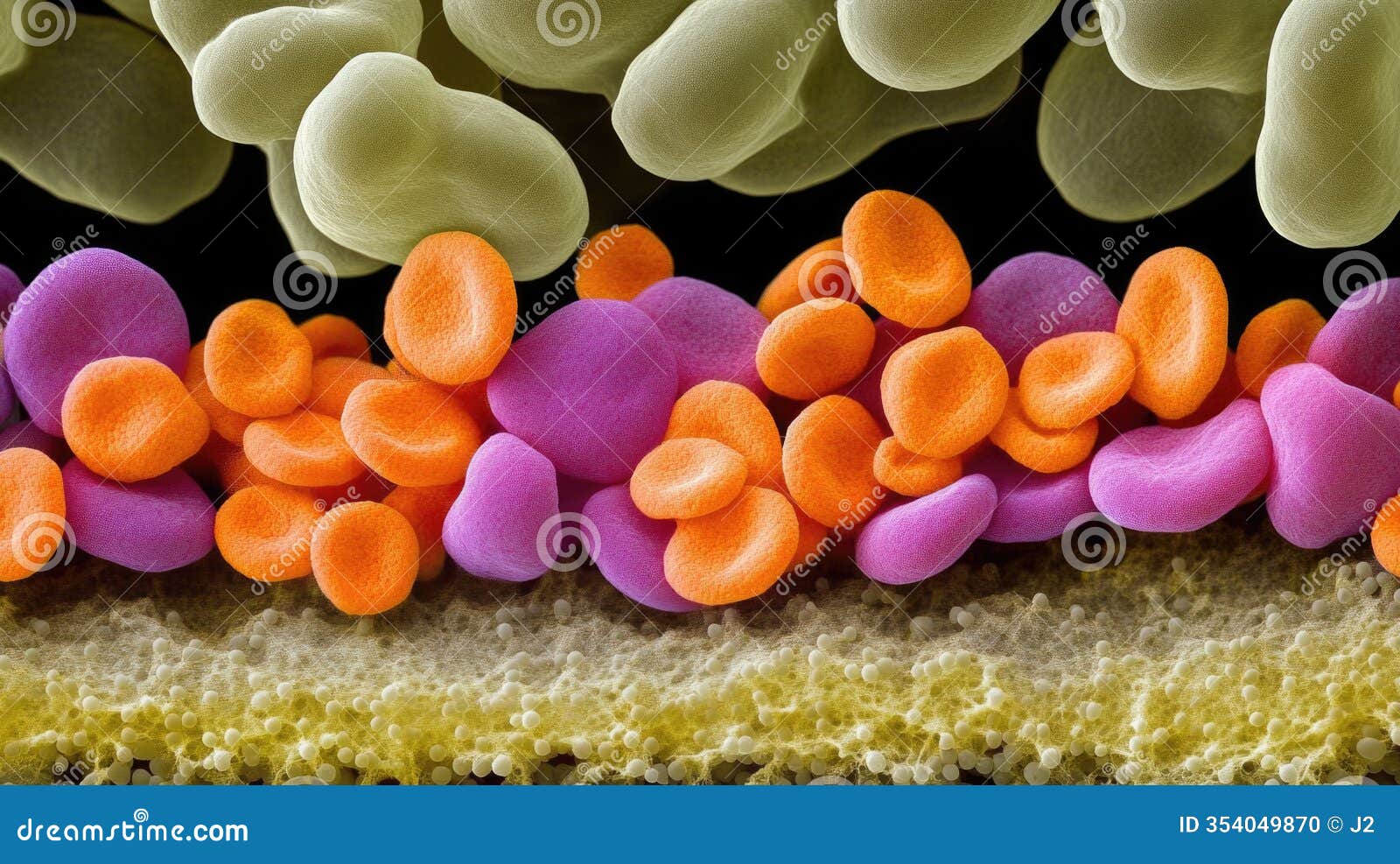 Microscopic View of Bacterial Colonies on a Surface Stock Photo - Image ...