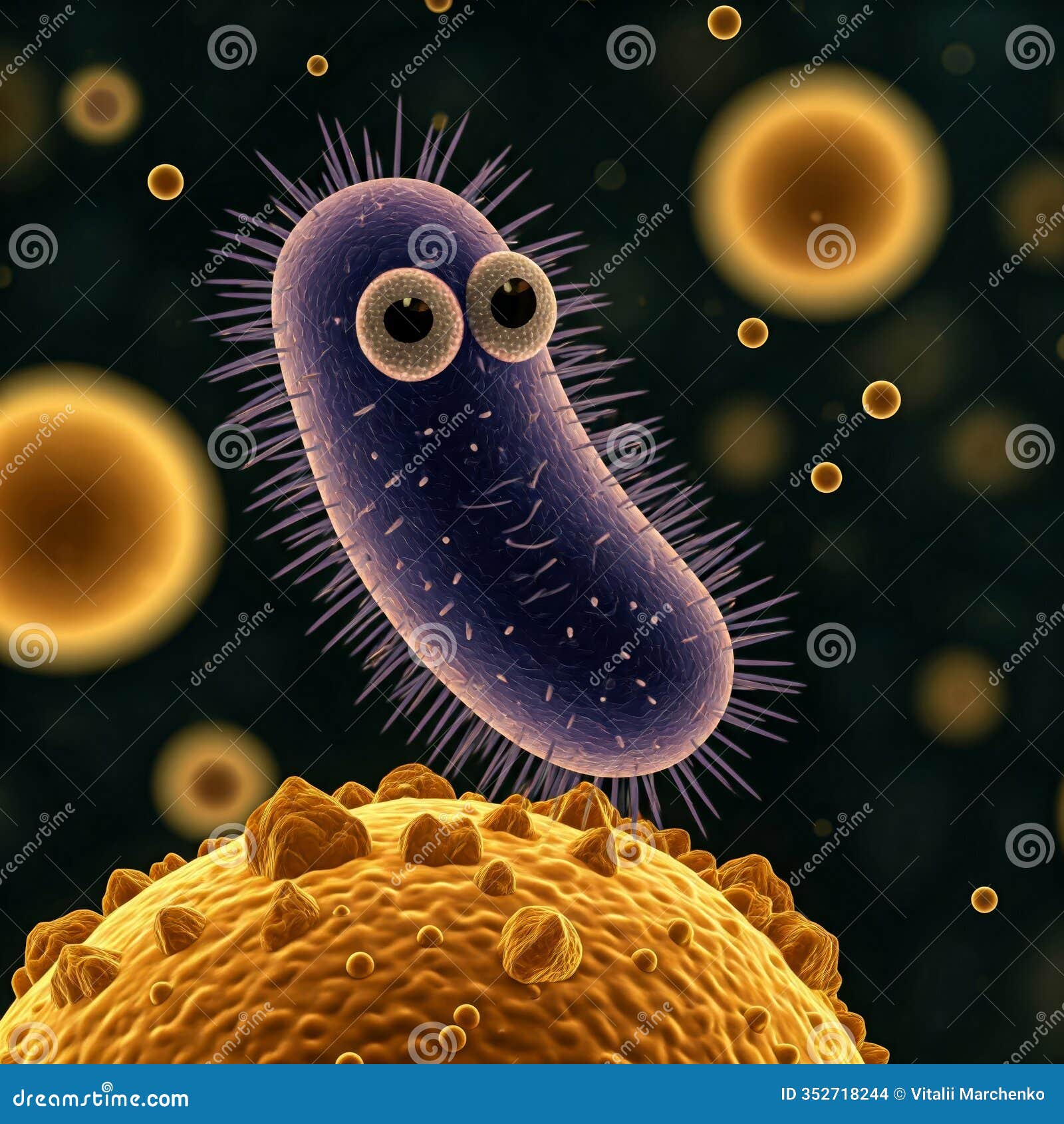 Microscopic View of Bacterium: Science and Biology Illustration for ...