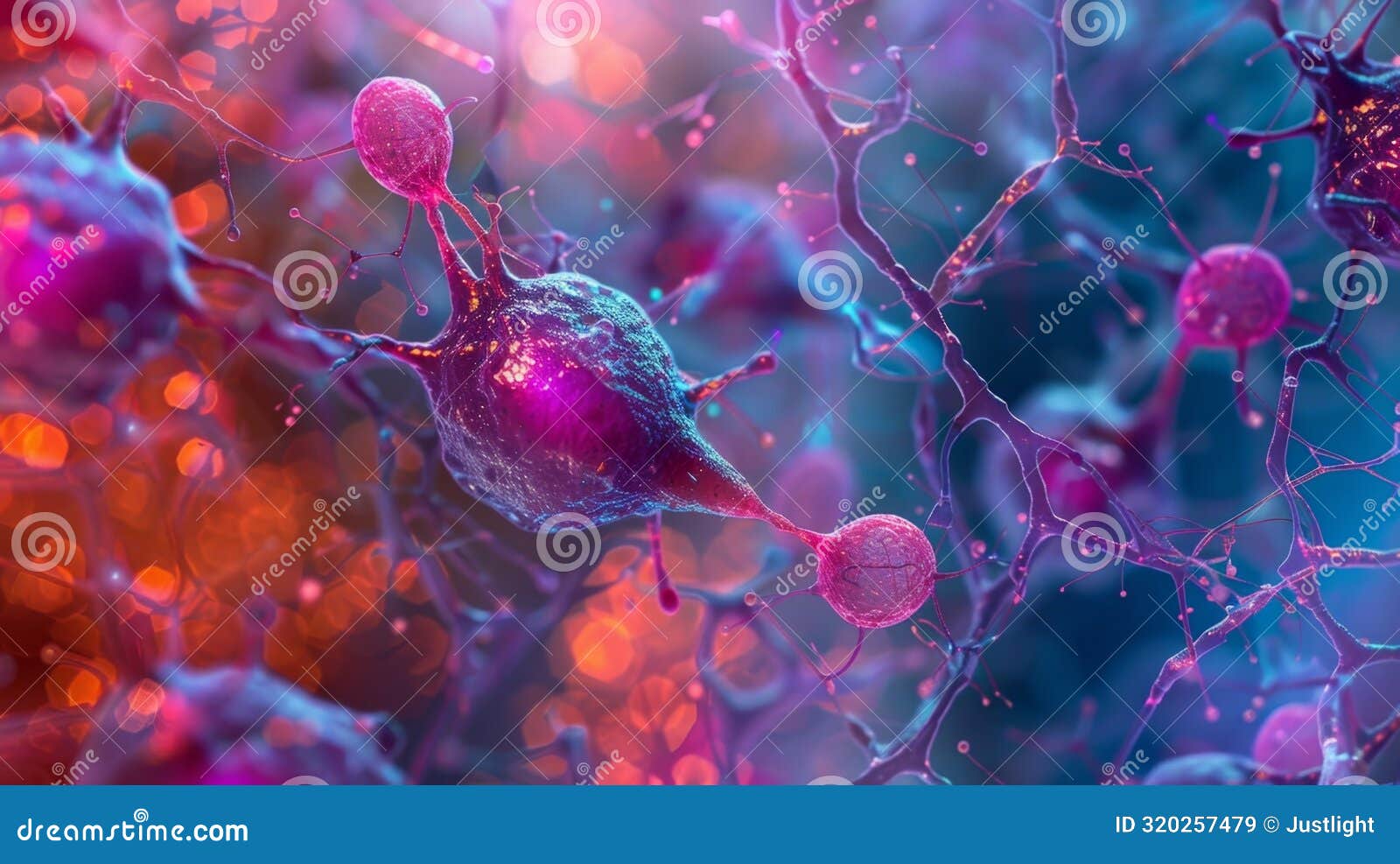 Microscopic View of Beta Cells in the Pancreas Connected To Other Cells ...