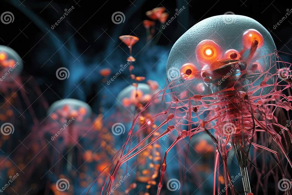 Microscopic View of Biohybrid Robots Nanotechnology Stock Illustration ...