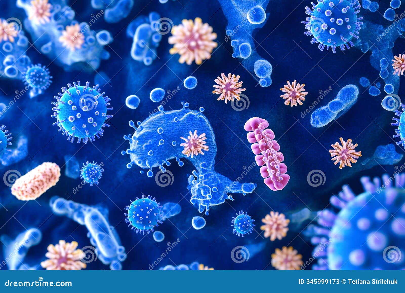 Microorganisms Under A Microscope For Fuel Cell Research Royalty-Free ...