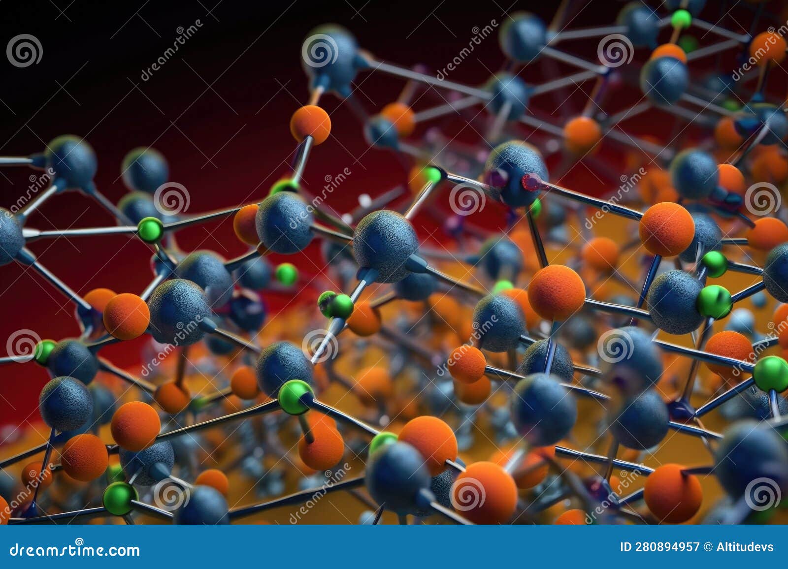 Microscopic View of Bonds between Atoms in Material Stock Illustration ...