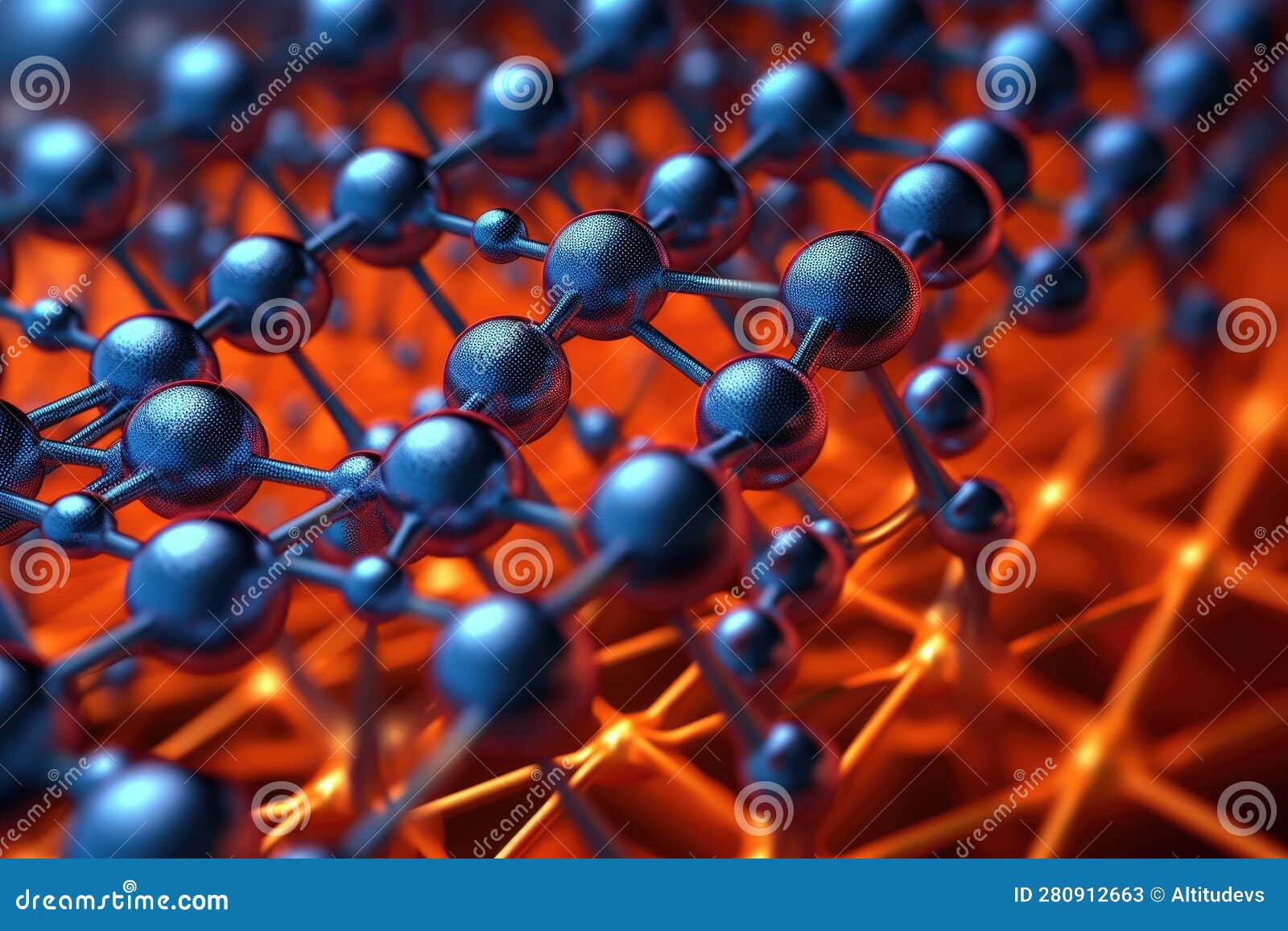 Microscopic View of Bonds between Atoms in Material Stock Illustration ...