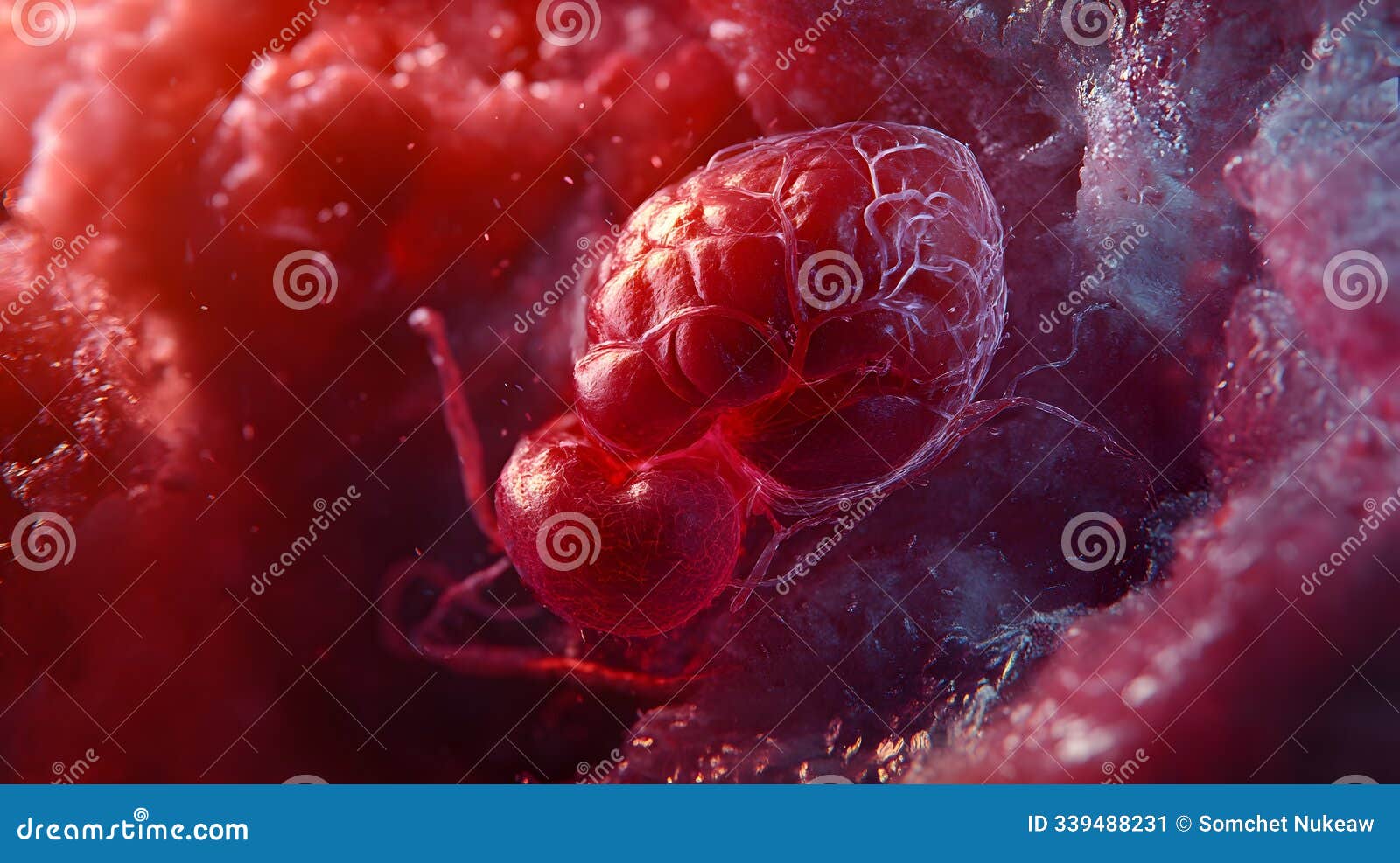 Microscopic View of a Brain-like Structure in Vibrant Colors Stock ...