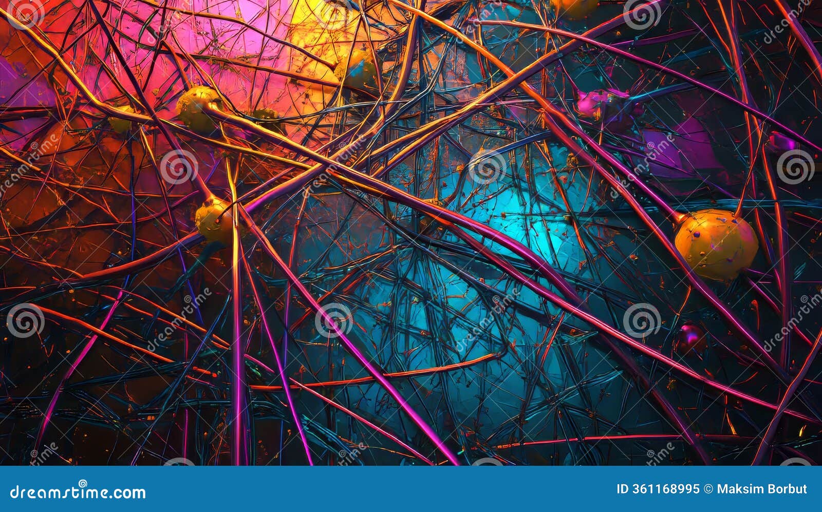 A Microscopic View of Brain Synapses with Vibrant Colorful Connections ...