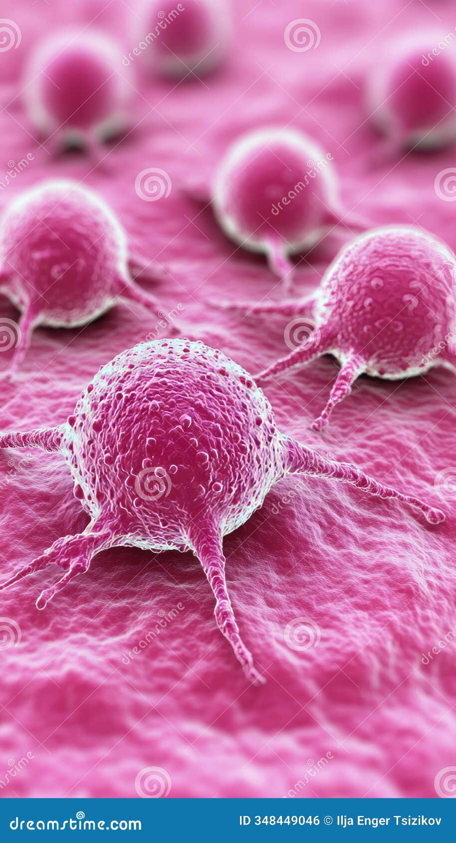 Microscopic View Of Cancer Cells, Depicting Their Structure, Growth ...