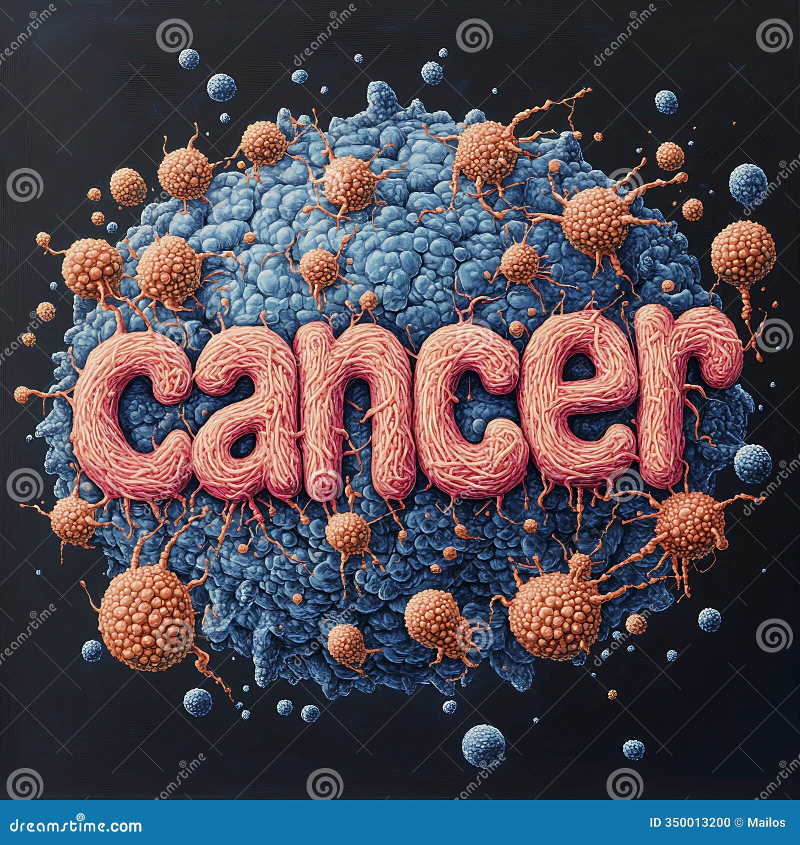 Microscopic View Cancer Cells Form the Word Stock Photo - Image of ...