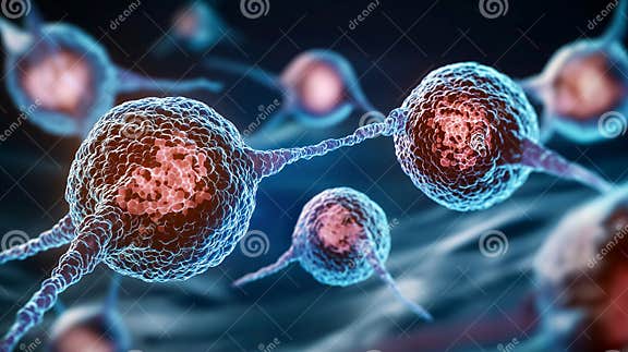 Microscopic View of Cancer Cells Multiplying Showcasing Their Intricate ...