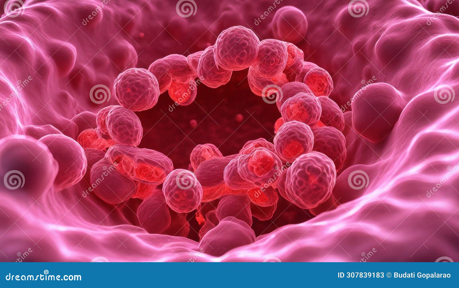 Microscopic View of a Cell Cluster, Possibly a Cluster of Bacteria or a ...