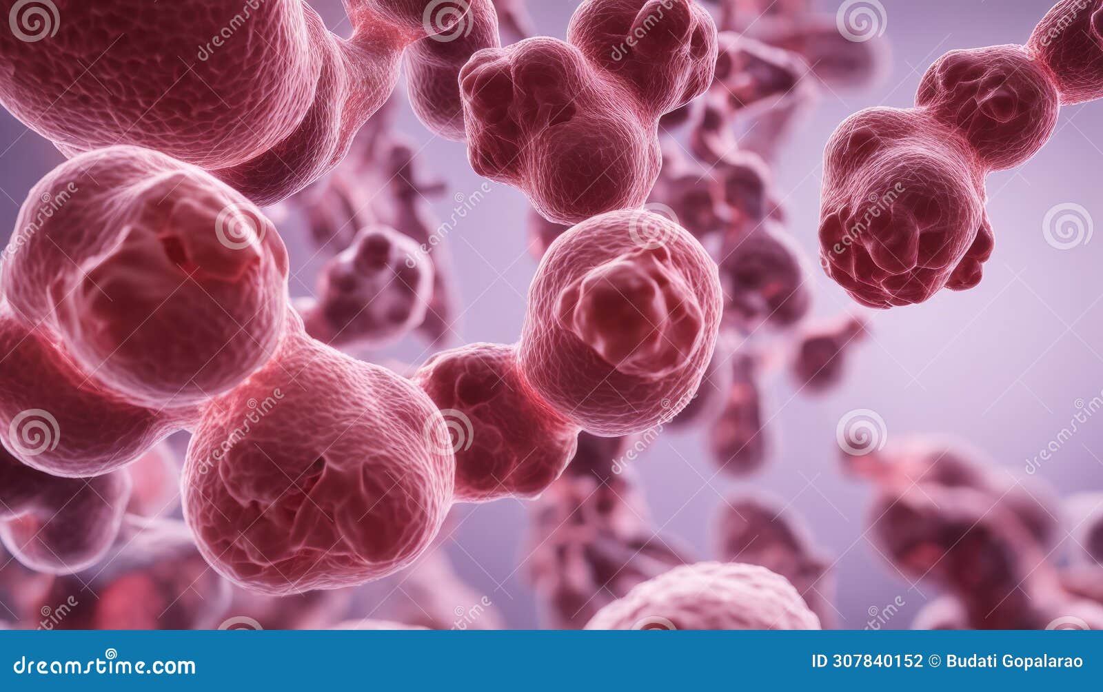 Microscopic View of a Cell Cluster, Possibly Cancerous, with a Focus on ...