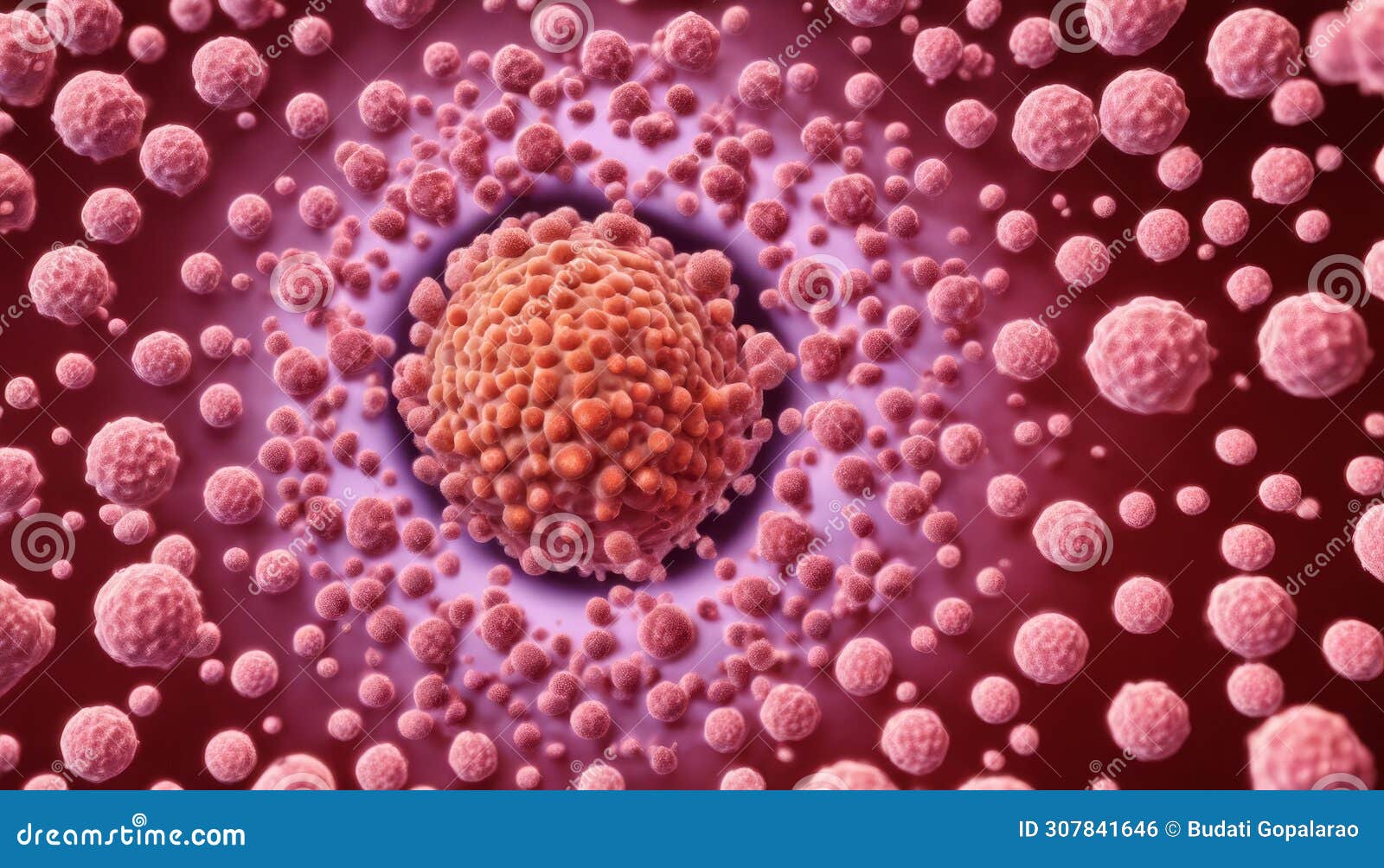 Microscopic View of a Cell Cluster, Possibly a Tumor, Surrounded by ...