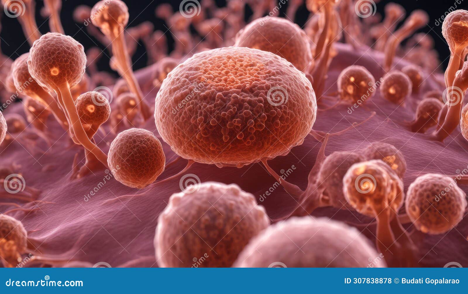 Microscopic View of a Cell Colony, Showcasing the Intricate Structure ...