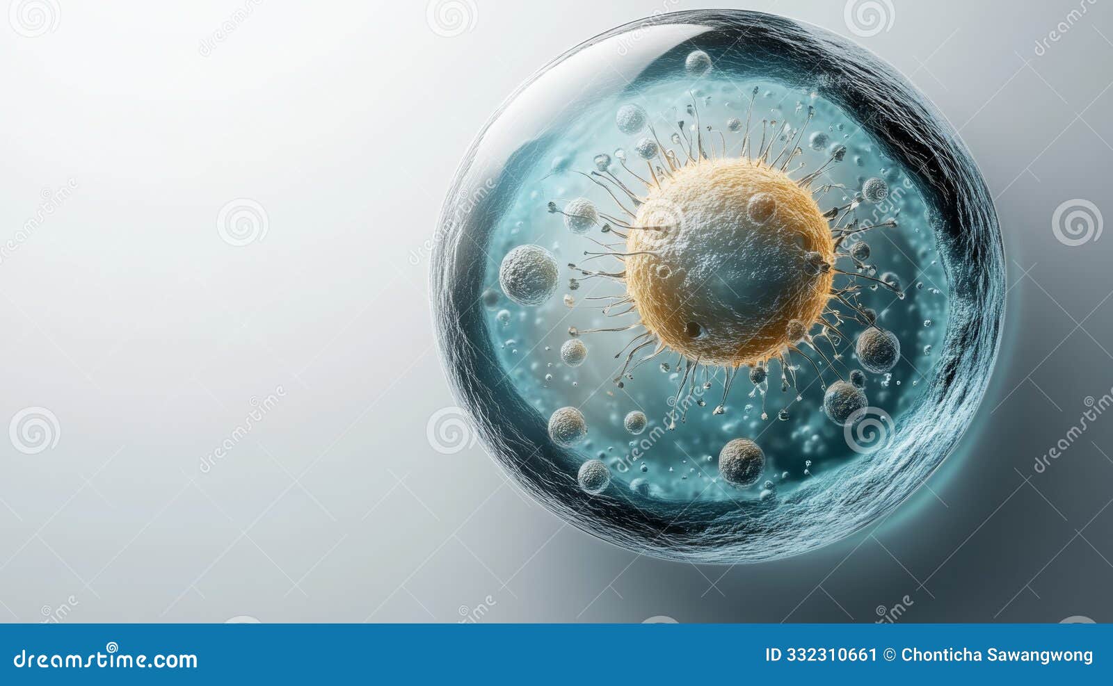 A Microscopic View of a Cell in a Glass Sphere, Highlighting the ...