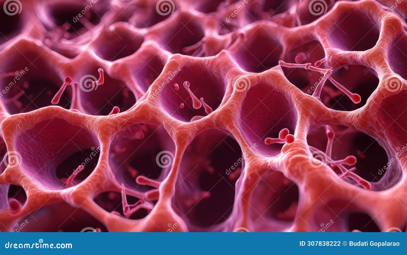 Microscopic View of a Cell Structure, Magnified To Reveal Intricate ...