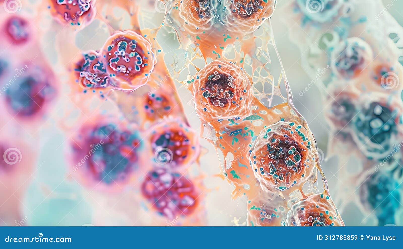 Microscopic View of Cells, Bacteria and Viruses. Pathogens and ...