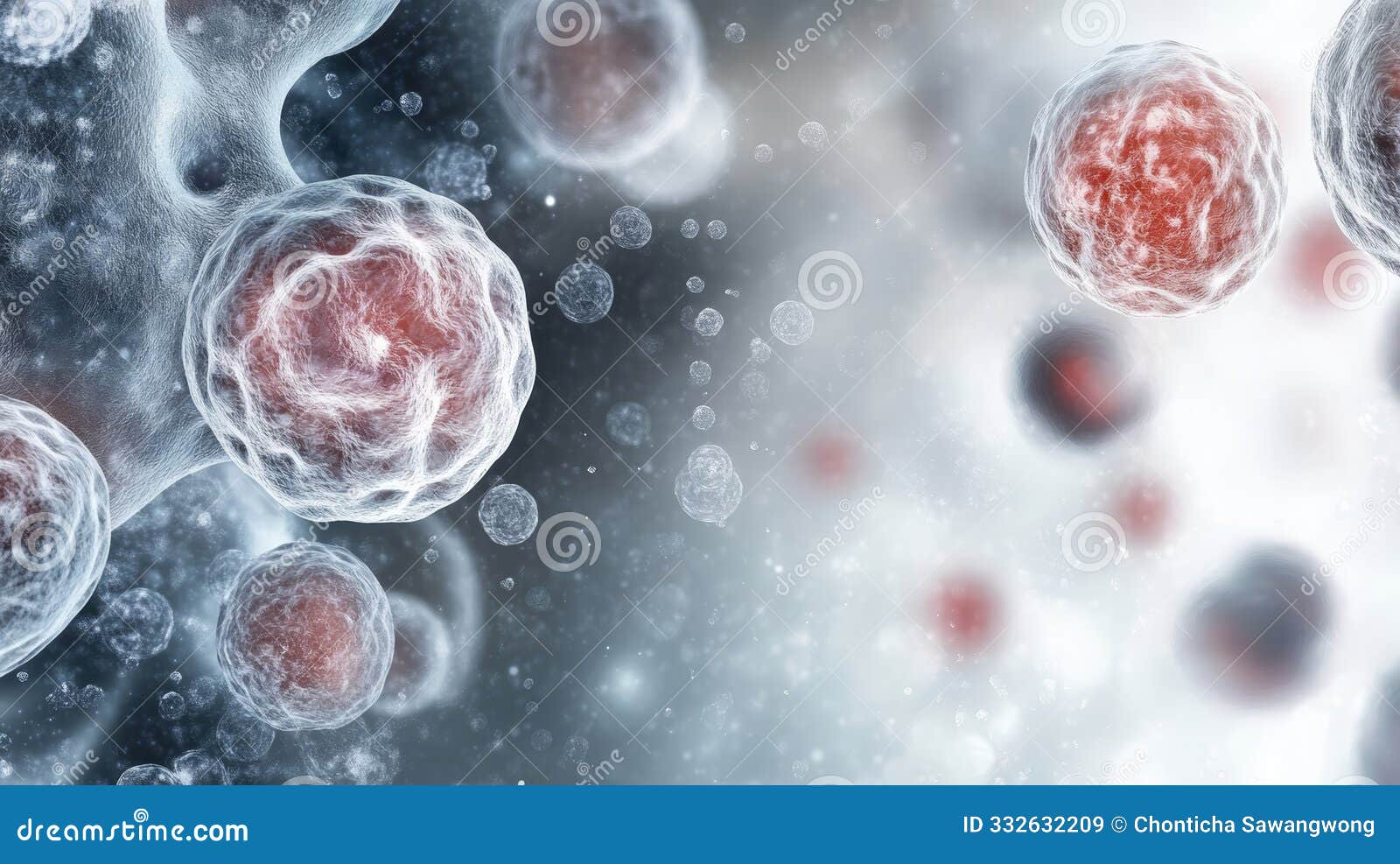 Microscopic View of Cells with a Blurred Background. the Cells are in ...