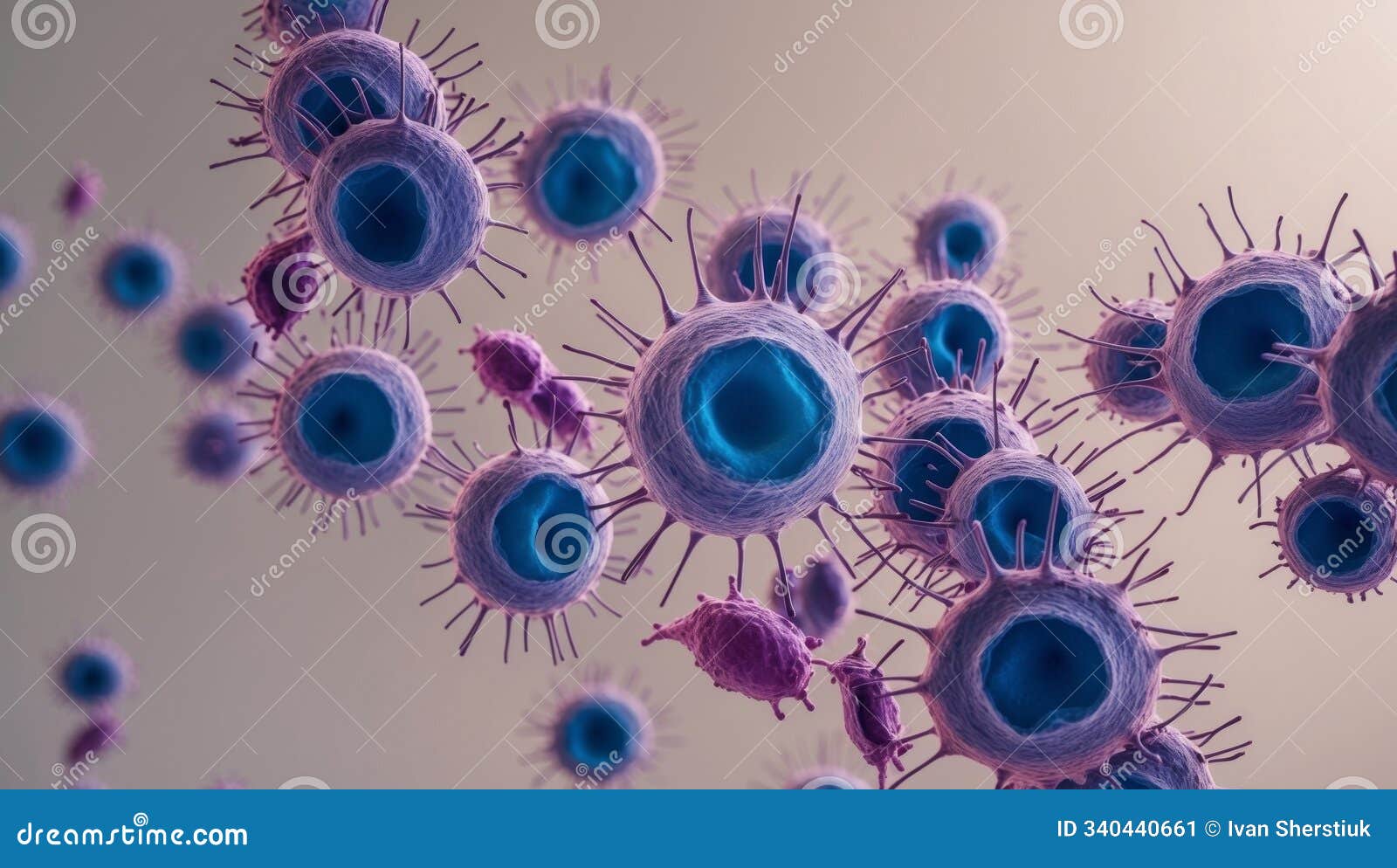 Microscopic View of Cells Dividing and Growing. Stock Image - Image of ...
