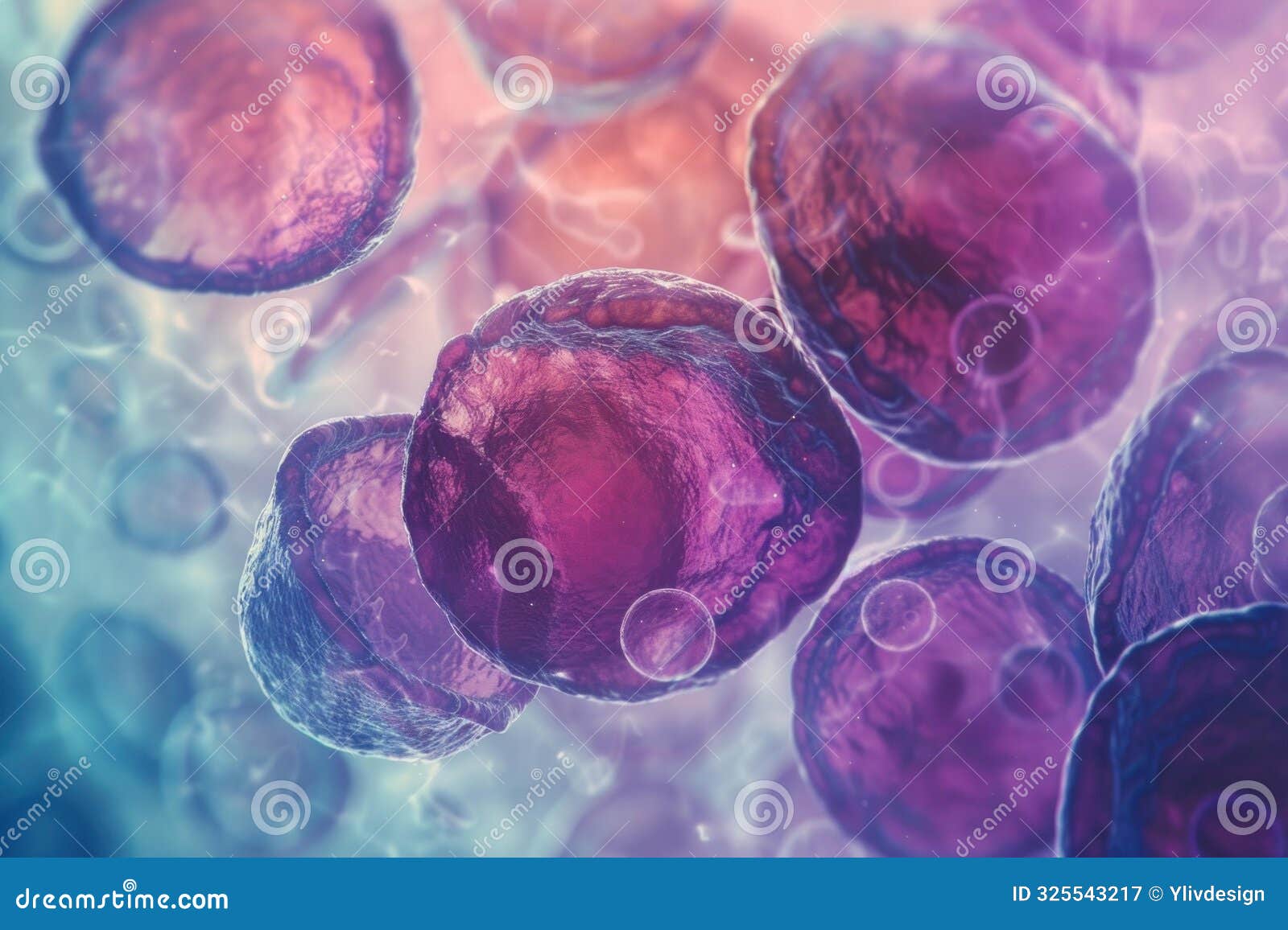 Microscopic View of Cells Dividing and Multiplying in 3d Render Stock ...