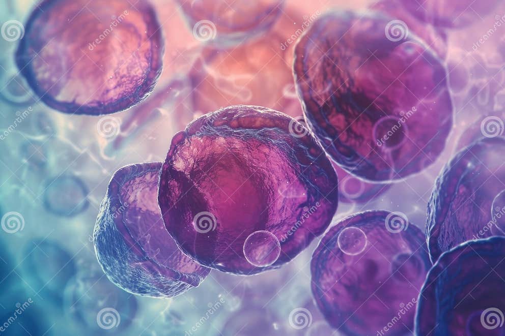 Microscopic View of Cells Dividing and Multiplying in 3d Render Stock ...