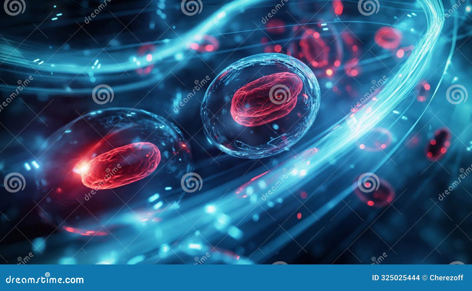 Microscopic View of Cells with Mitochondria Stock Photo - Image of ...