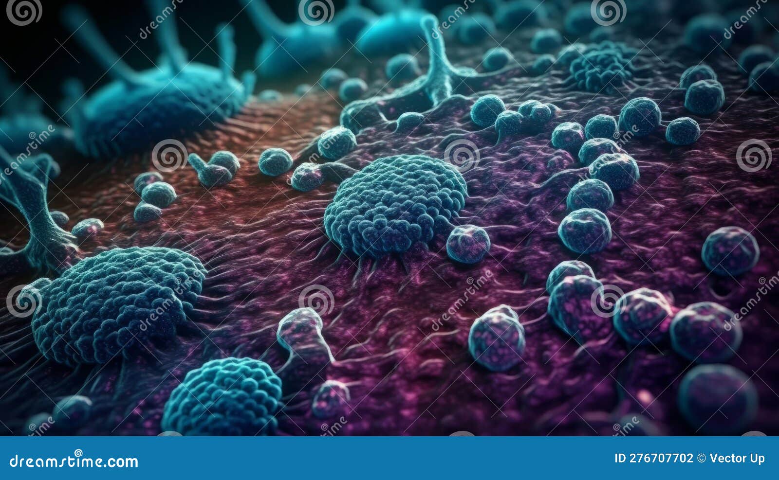 Microscopic View of Cells Under the Microscope. Generative AI Stock ...