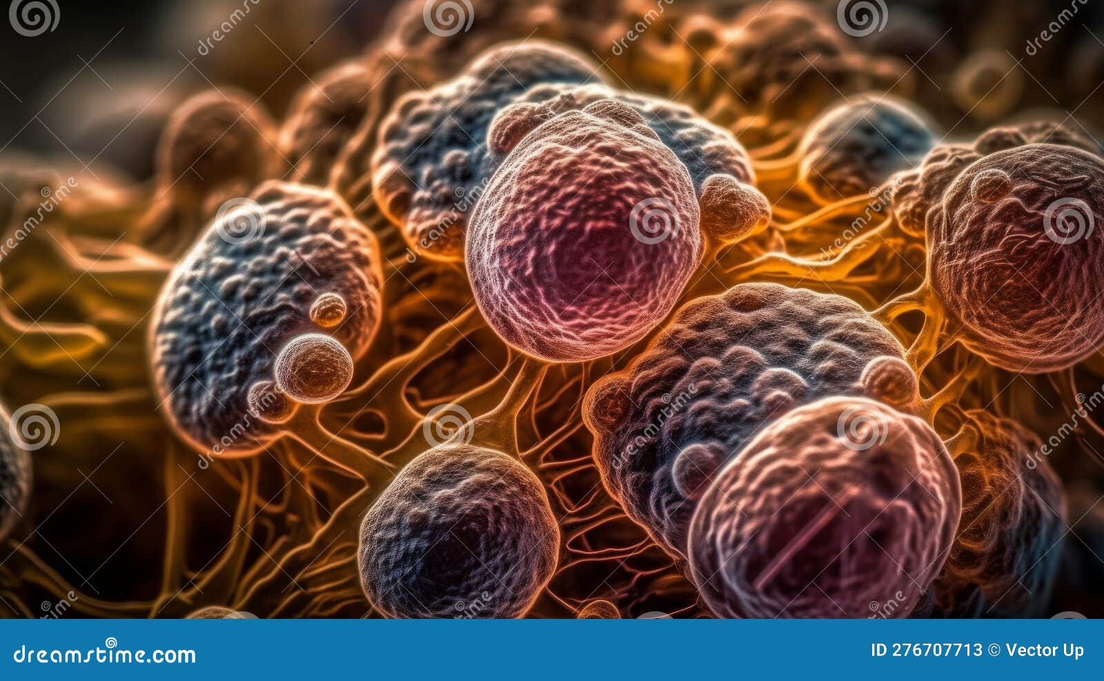 Microscopic View of Cells Under the Microscope. Generative AI Stock ...