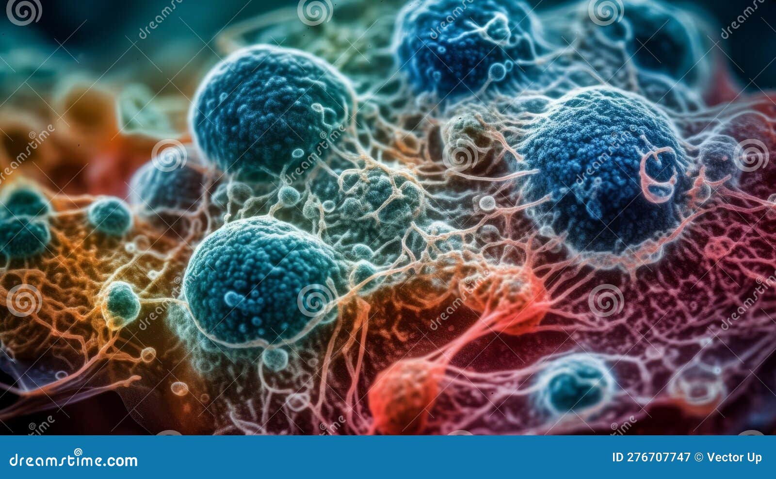 Microscopic View of Cells Under the Microscope. Generative AI Stock ...