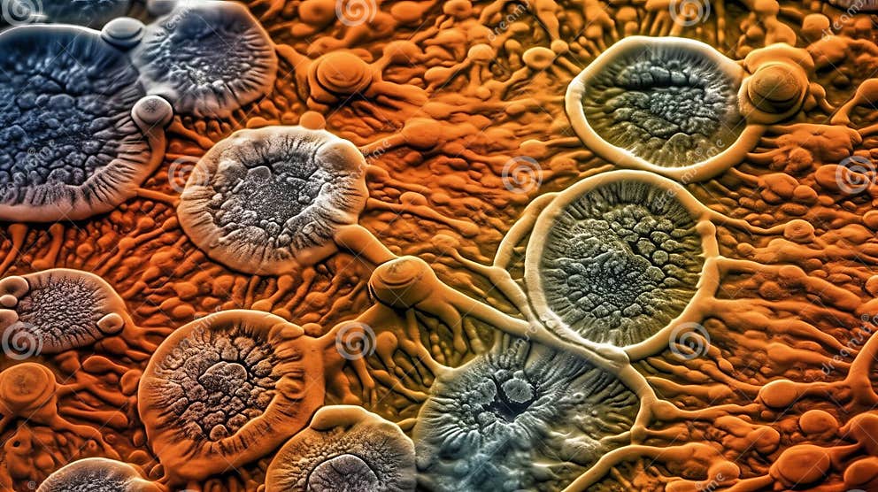 Microscopic View of Cells Under the Microscope. Generative AI Stock ...