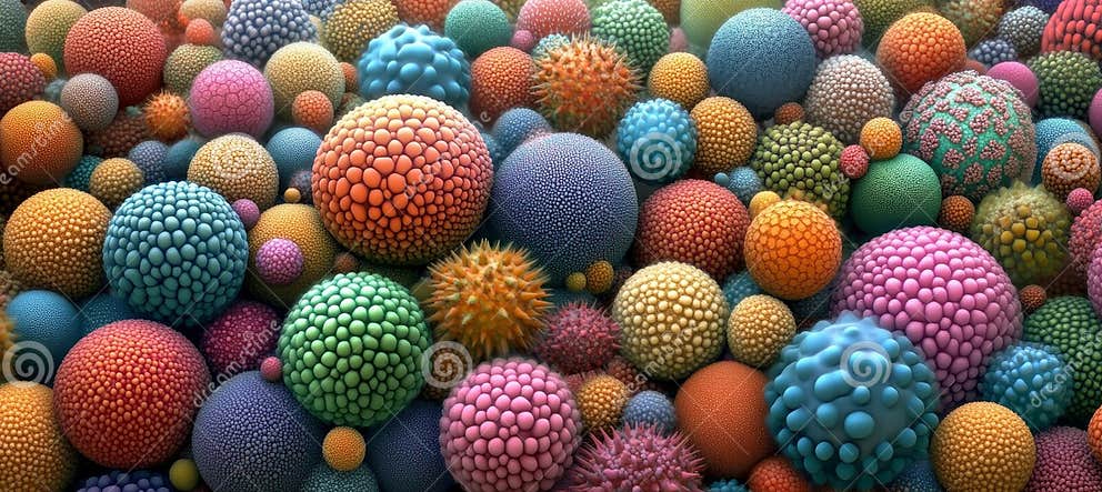Microscopic View of Cellular Structures in Vibrant Explosion, Detailing ...