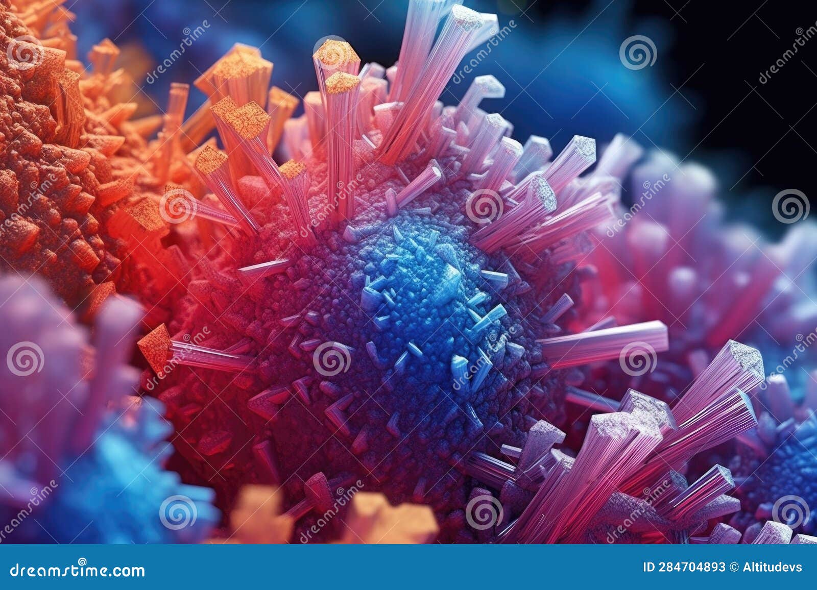 Microscopic View of Chemical Crystals Forming Patterns Stock ...