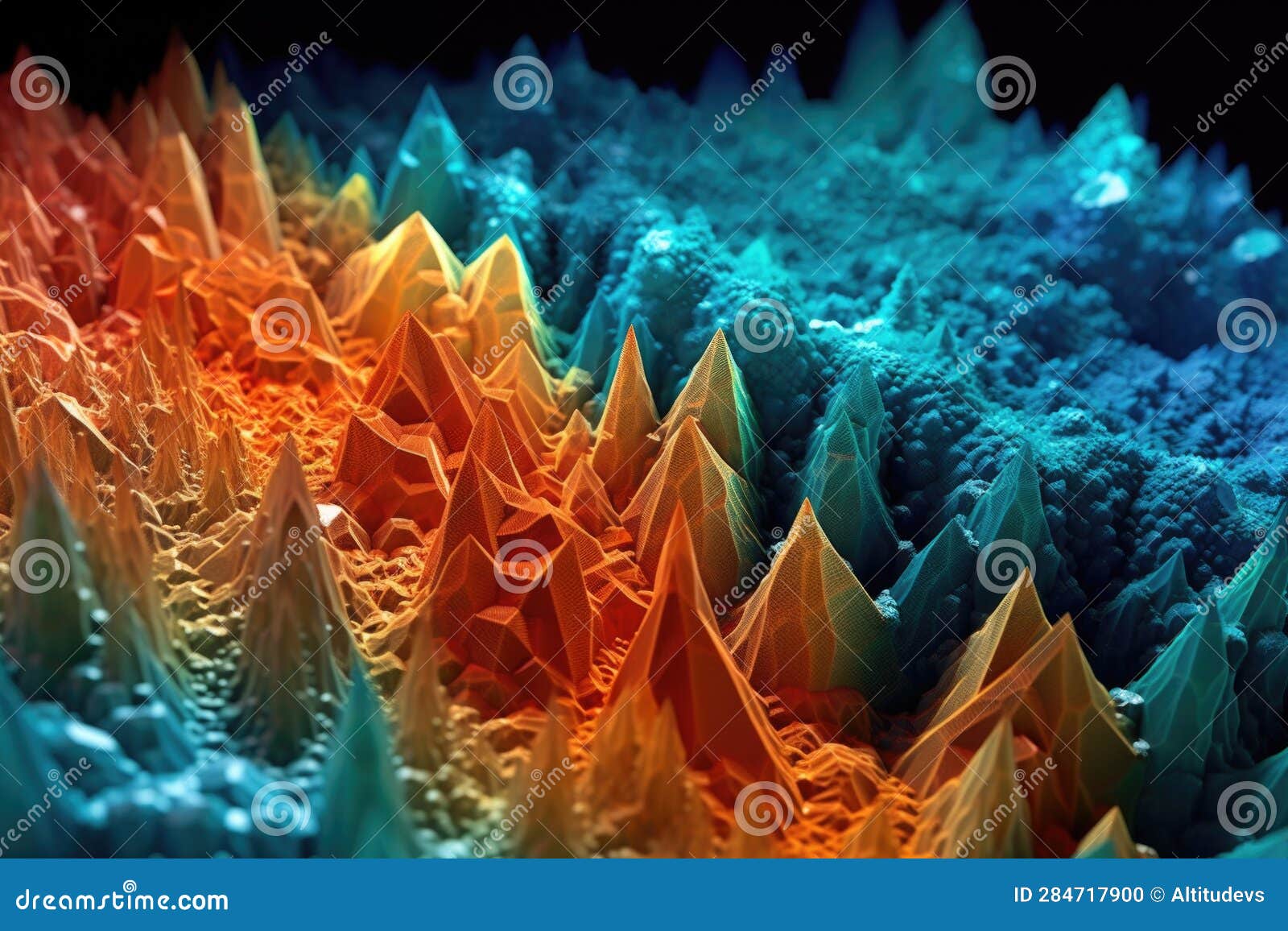 Microscopic View of Chemical Crystals Forming Patterns Stock ...