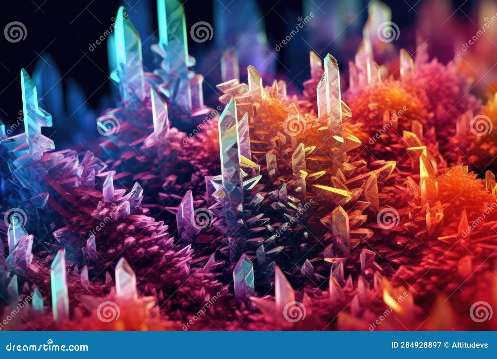 Microscopic View of Chemical Crystals Forming Patterns Stock Image ...