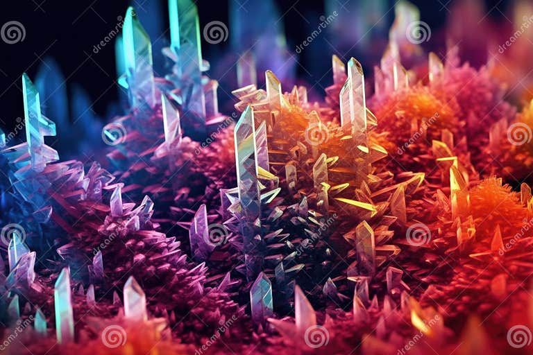 Microscopic View of Chemical Crystals Forming Patterns Stock Image ...