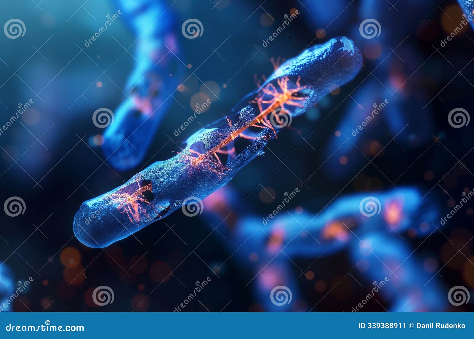 Chromosomes Floating Showing Dna Structure Stock Illustration ...
