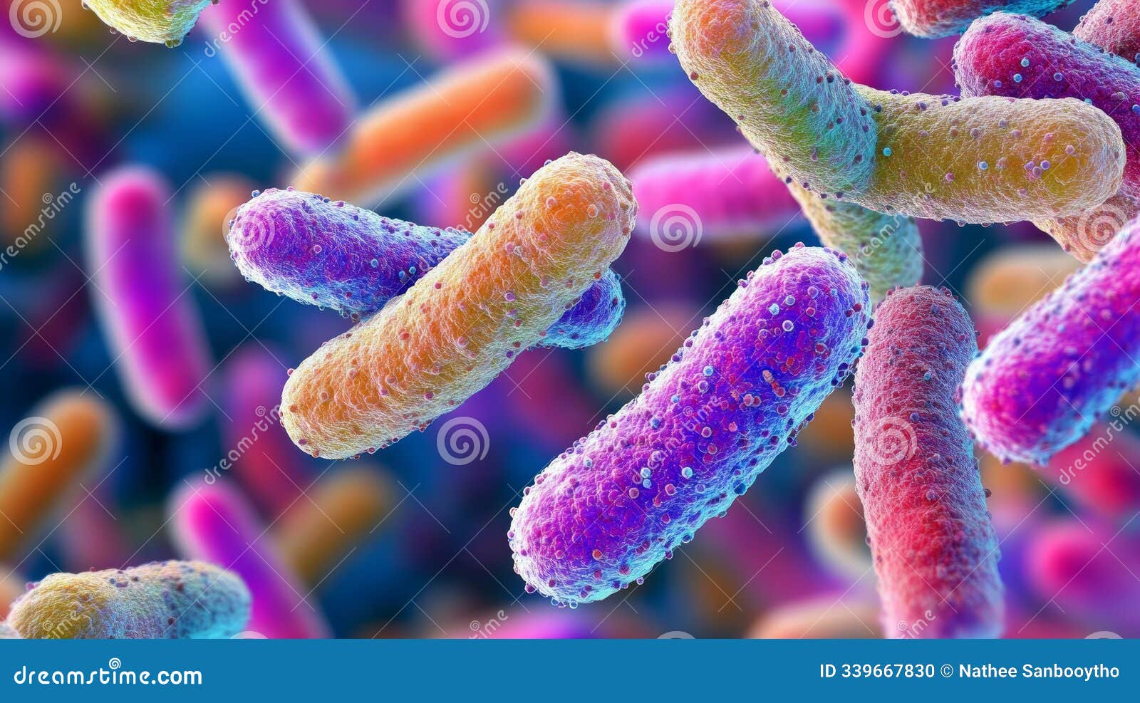 Microscopic View of a Cluster of Bacteria in Scientific Setting ...