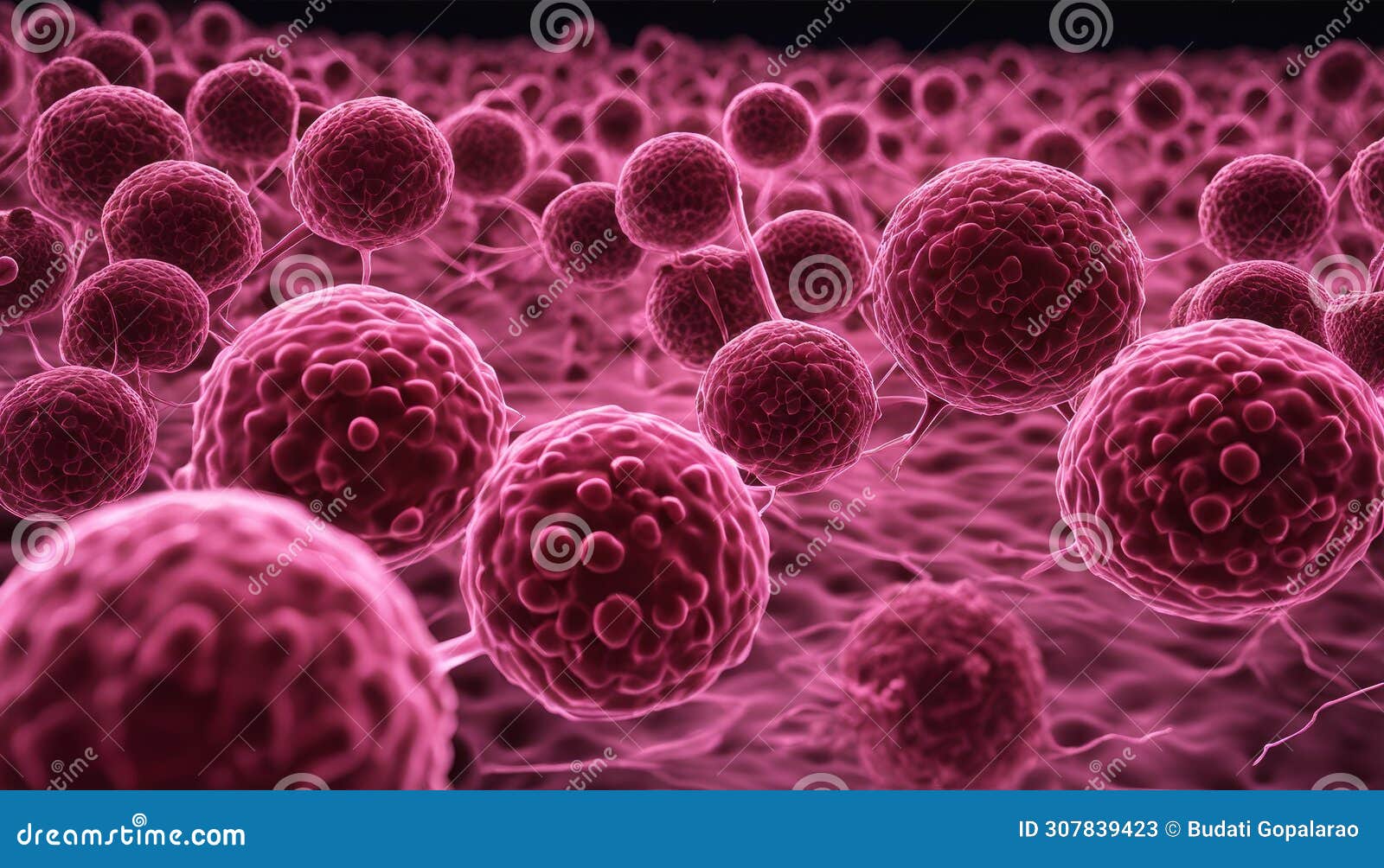A Microscopic View of a Cluster of Cells, Possibly Bacteria or Viruses ...