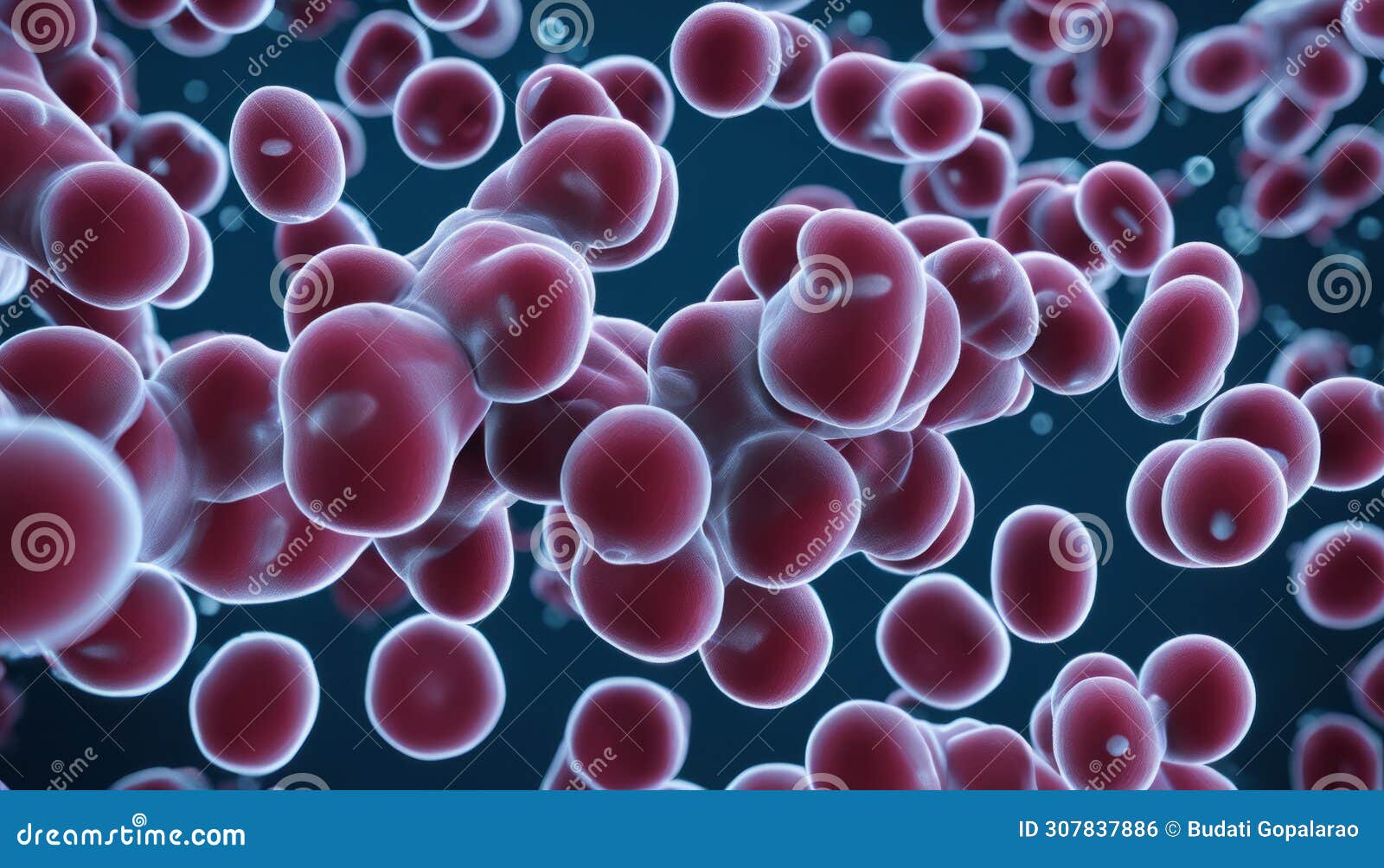 Microscopic View of a Cluster of Red Blood Cells Stock Illustration ...