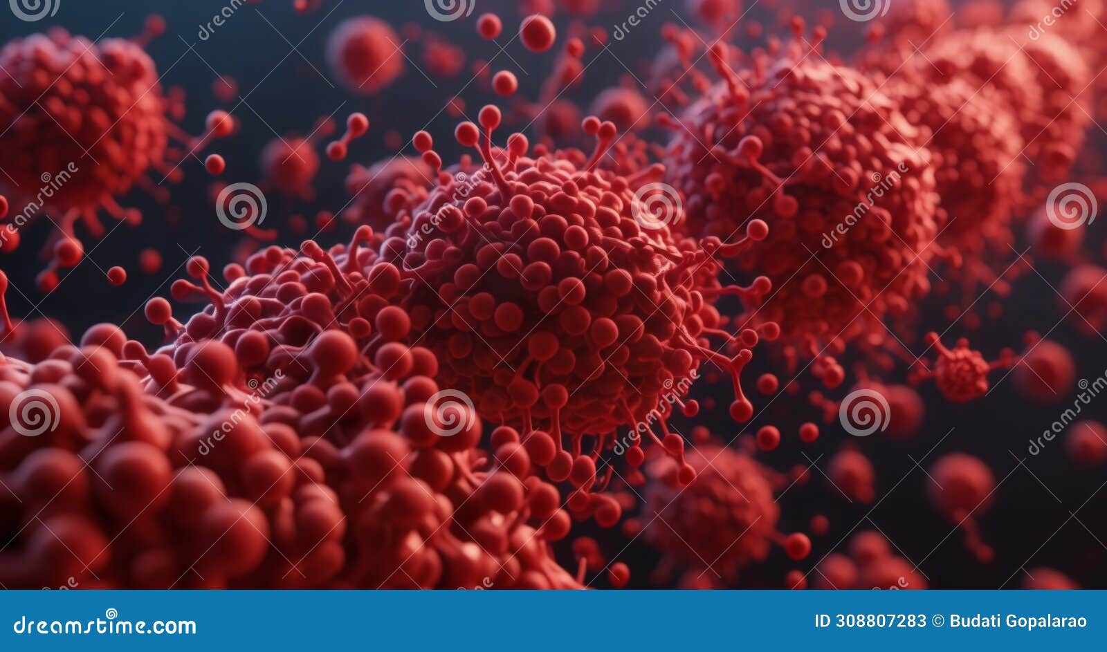 Microscopic View of a Cluster of Red Cells or Bacteria, Possibly ...