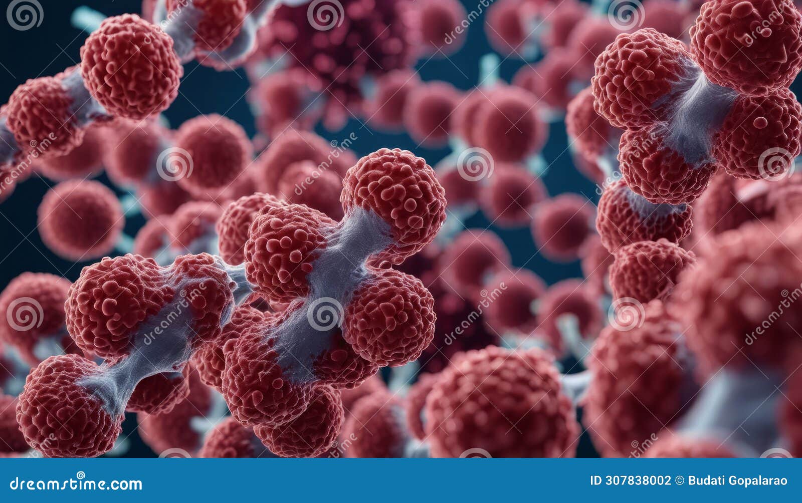 Microscopic View Of A Cluster Of Red Cells With White Nuclei, Possibly ...