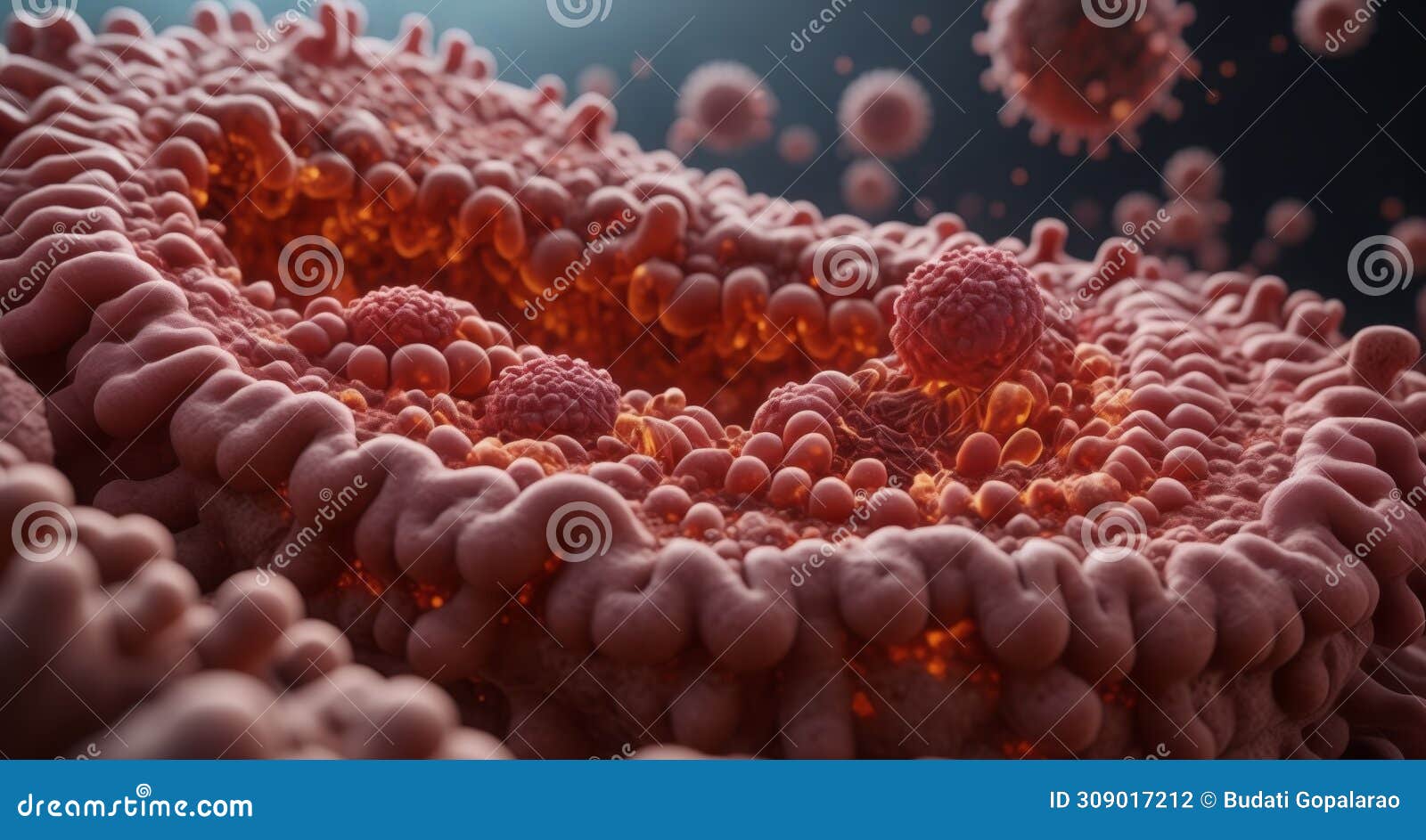 A Microscopic View of a Complex Cellular Structure, Possibly a Virus or ...