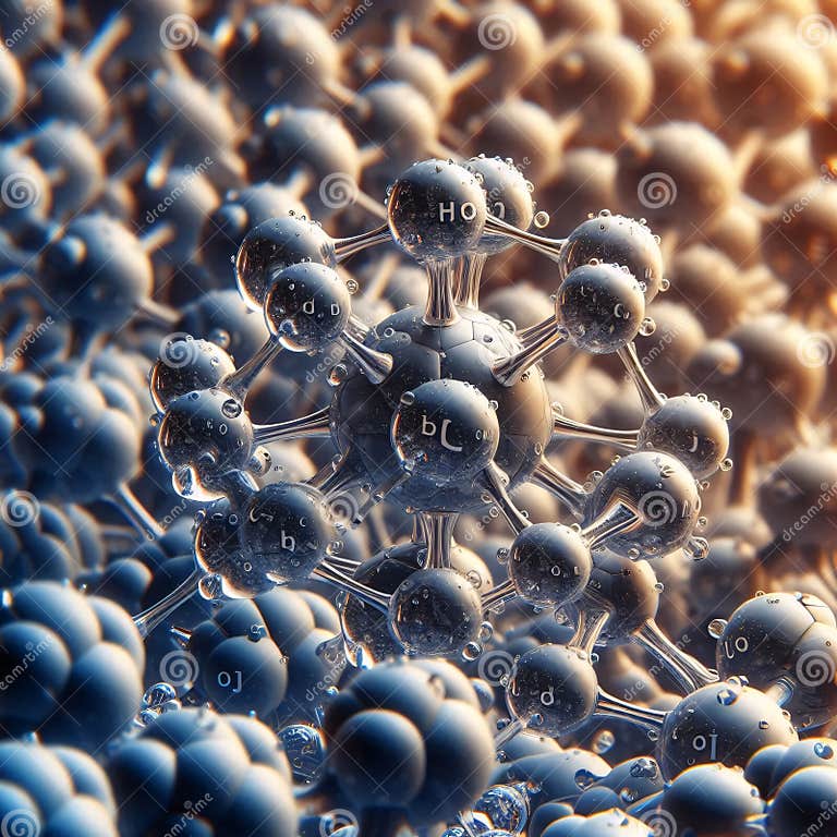 A Microscopic View of a Complex Molecular Structure, with Atoms and ...