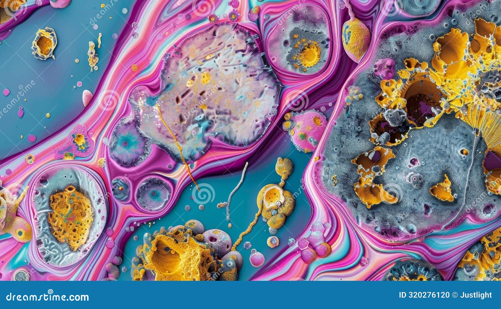 A Microscopic View of the Contents of a Lysosome Containing a Variety ...